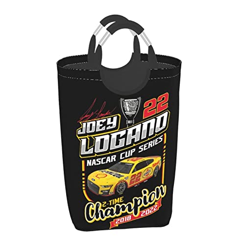 Joey Logano 22 Large Laundry Basket Laundry Hamper Bag Washing Bin Clothes Bag Collapsible Tall with Handles Waterproof Bathroom College Essentials Storage for College Dorm, Family