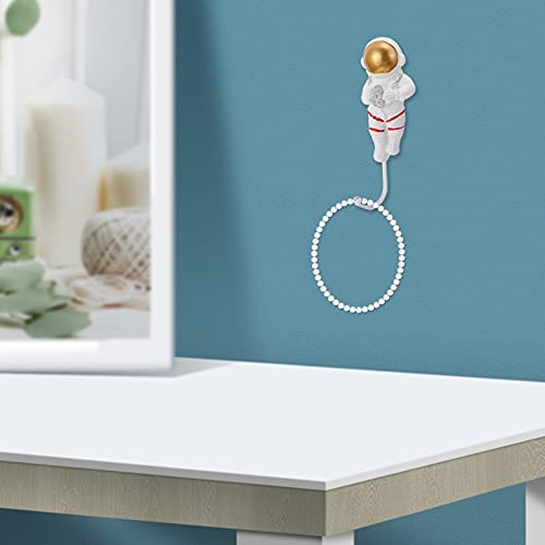 Hoement 2 pcs Hat Back Hanging Wall- Accessories Free Mudroom Adhesive Astronaut Decorative Mounted Statue Scarves Sculptures Clasps Towel Door Decoration for Rack Towels Sticky Heavy
