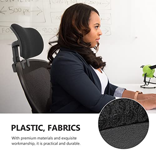 Tofficu Office Chair Headrest Attachment Head Support Cushion Upholstered Adjustable Height Angle for Ergonomic Executive Chair,2.6cm Fixing Clip Backrest Thickness 2-2.4cm,Not Suitable for Soft Chair