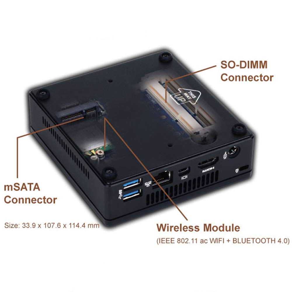 GIGABYTE Mini PC Computer Brix Core i3-5010U 16GB Ram 240GB SSD Windows 10 Pro GB-BXi3-5010 (Renewed)