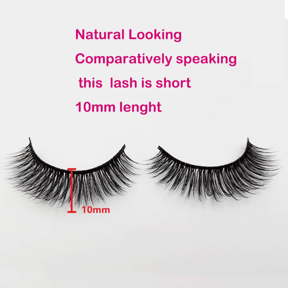 DAODER Short Mink Lashes Natural False Eyelashes Medium Length Lightweight Reusable Thin Fake Eyelashes for Daily Wear 4 Pairs