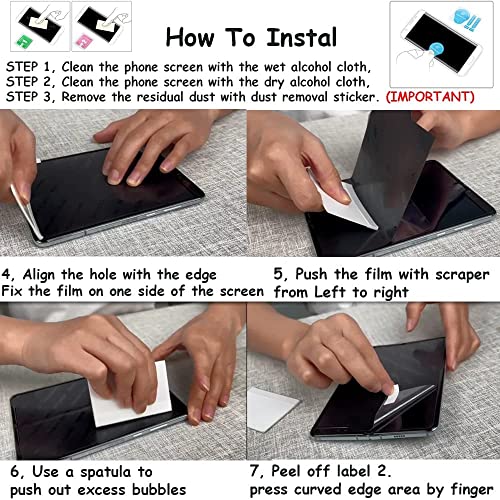 Tosuua For Samsung Galaxy Z Fold 3 5G Privacy Screen Protector Anti-Peeping Nano Soft Film Outer Screen+Inner Screen Anti-Peeping film Anti-Spy Protective Film