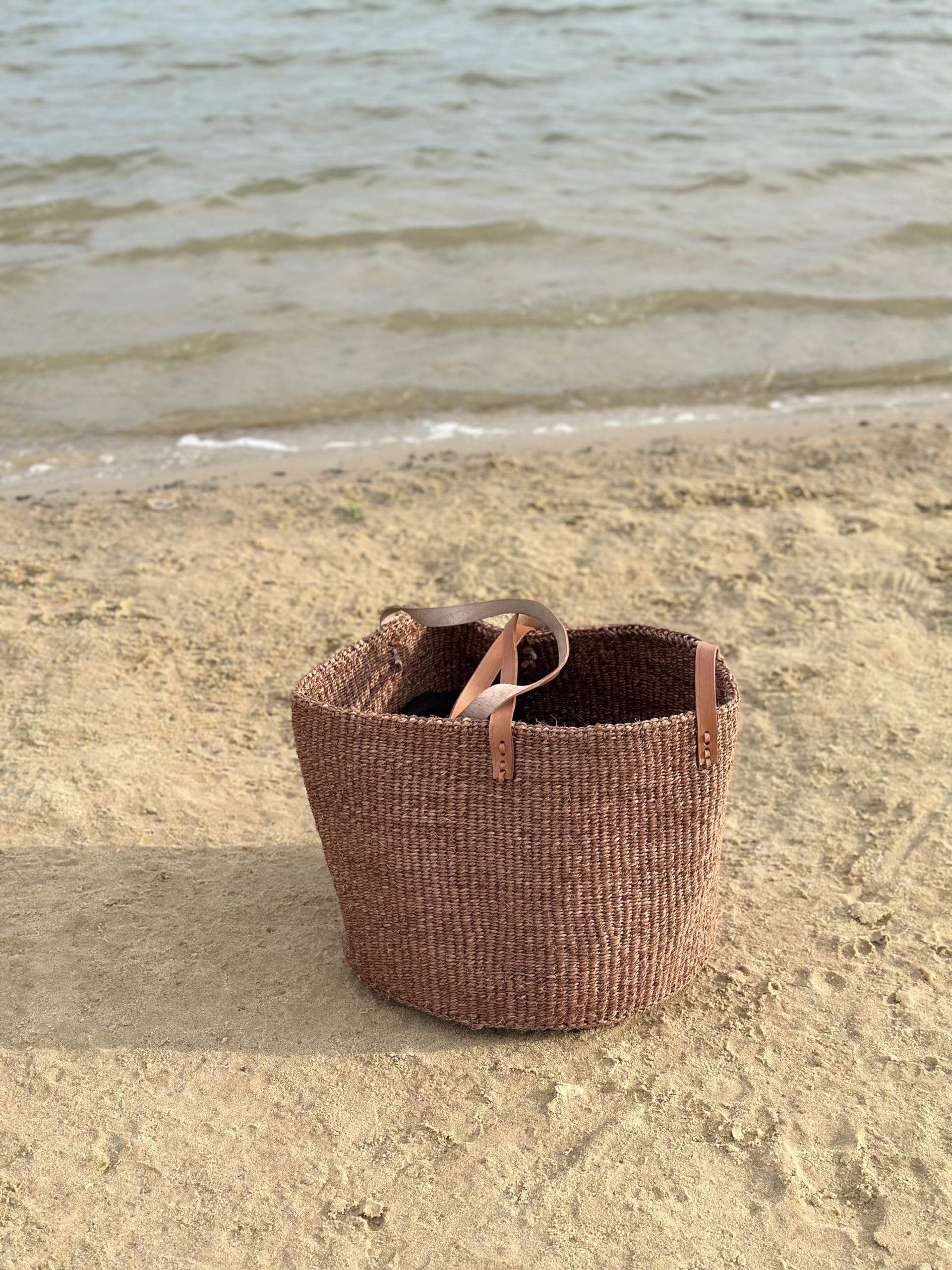 Dark Brown Mifuko Kiondo Kenya Beach Bag Shopping Bag, Picnic Bag, Storage, Floor Basket, Home Decor