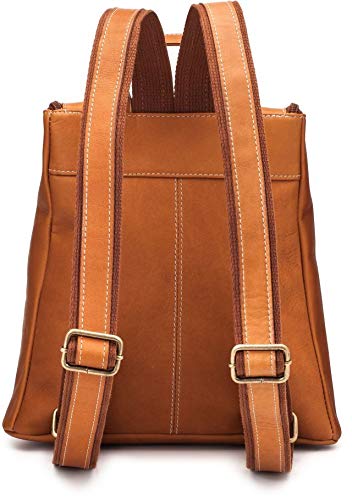 Le Donne Leather Lafayette Classic Women’s Backpack - Premium Full-Grain Colombian Vaquetta Leather, 11” x 10” x 4.5” (Navy)