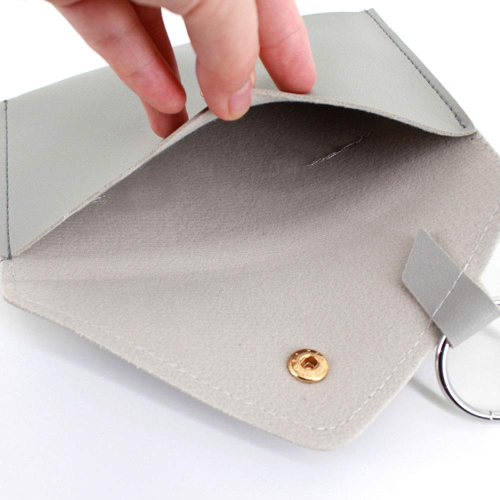Danse Jupe Women Mini Envelope Waist Bag PU Leather Clutch Cell Phone Purse Chest Bag Light Grey