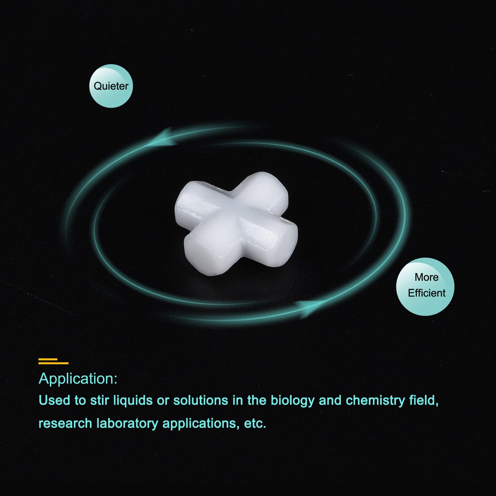 MECCANIXITY Magnetic Stirrer Mixer Stir Bar Rod 10mm(0.39") Cross Shape Coating Magnet White for Laboratory 2Pcs