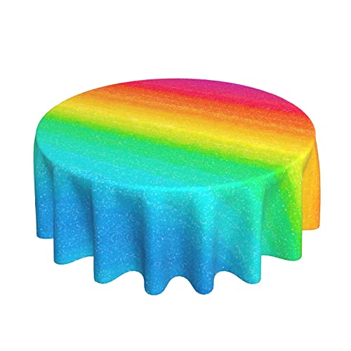 Vodbne Rainbow Round Tablecloth 60 Inch for Indoor and Outdoor, Waterproof Table Cloth Cover Decorative for Kitchen Dining Table, Parties and āCamping