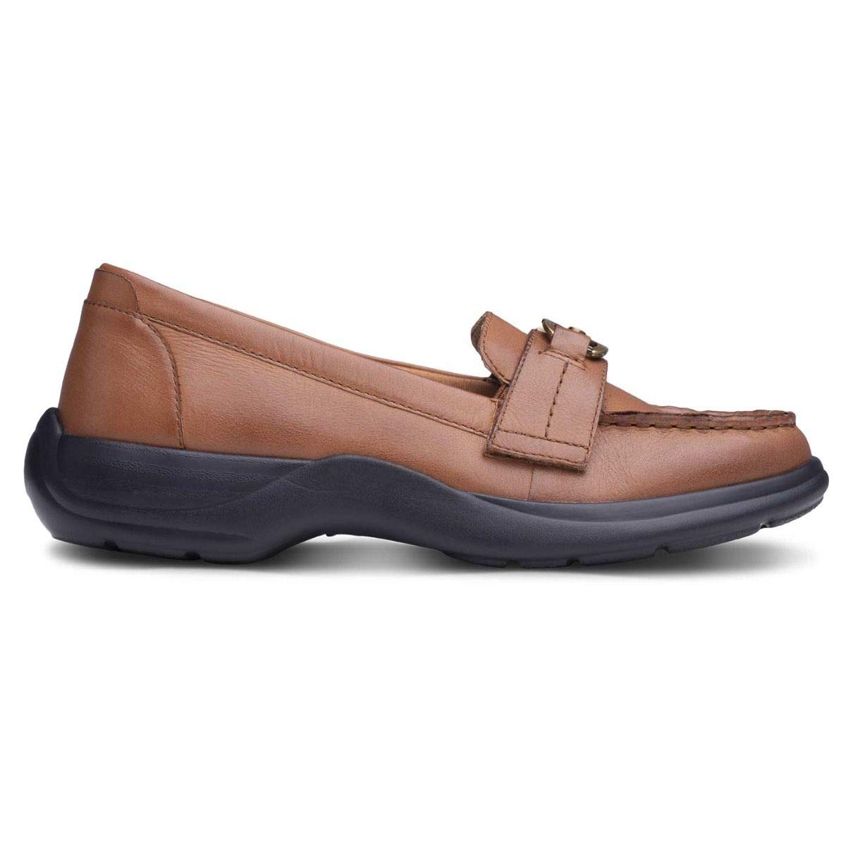 Dr. Comfort Mallory Diabetic Dress Shoes-Easy Off Leather Slip On Diabetic Shoes for Women with Micro-Suede Lining, Brown - 9 Extra Wide (E/EE)