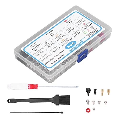 FTVOGUE 366 Pcs Computer Screw Assortment Kit for Hard Drive Computer Case Motherboard Standoffs Screw Kit with Screwdriver Brush, Micro Screwdriver