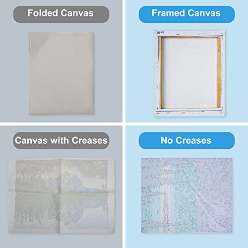 Ninonly 4 Pack Paint by Number for Adults Framed Canvas, DIY Arts and Crafts for Adults Beginner with Wooden Easel, Paint Brushes, Acrylic Paint Set for Home Wall Decor, 9 * 12 Inch