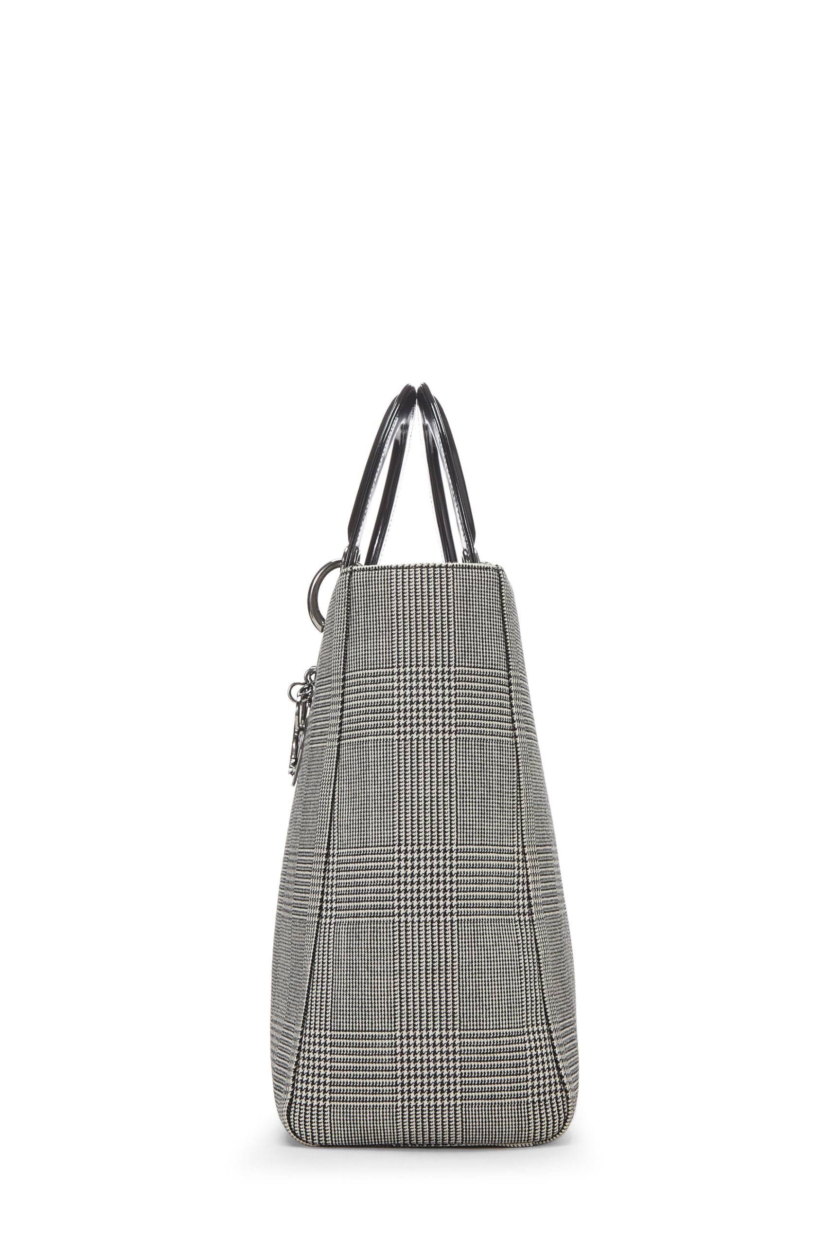 Dior, Pre-Loved Black Houndstooth Lady Dior Large, Black