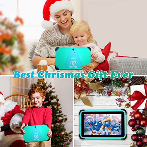 weelikeit Kids Tablet 7 inch Android 11, Learning Tablet for Children, 2GB + 32GB Toddler Tablets with YouTube, Netflix, WiFi 6, Bluetooth 5.0, Dual Camera, Shockproof Case, Stand, Stylus(Green)