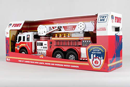 Daron FDNY 27' Ladder Truck with Lights, Sounds and Working Water Cannon 2019 New