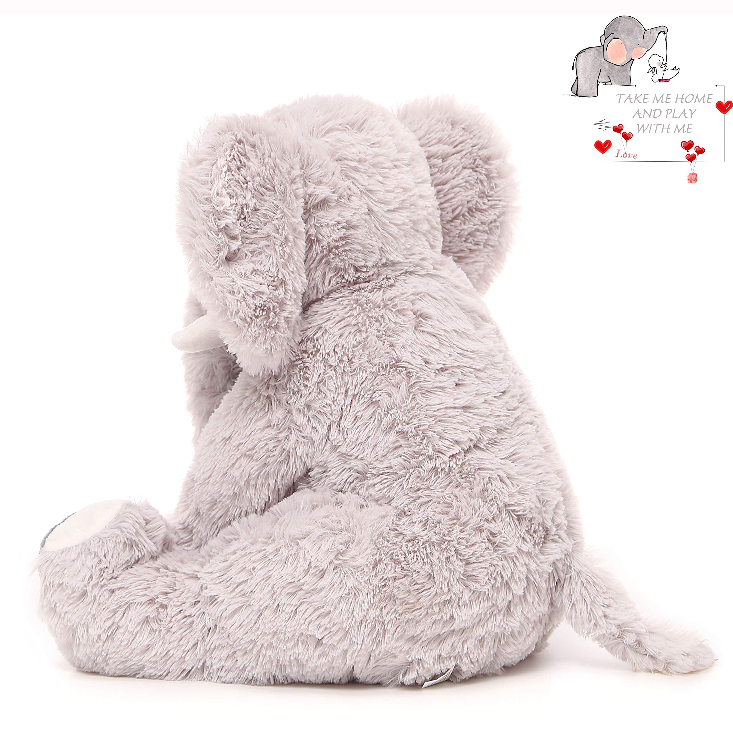 Toys Studio 19.6 Inch Stuffed Elephant Animal Soft Giant Elephant Plush Gift for Girls, Boys (Gray)