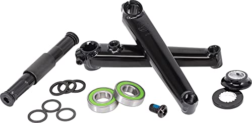Salt BMX Crank Revo Crank 175mm 3 Piece Crank with Mid BB, Black