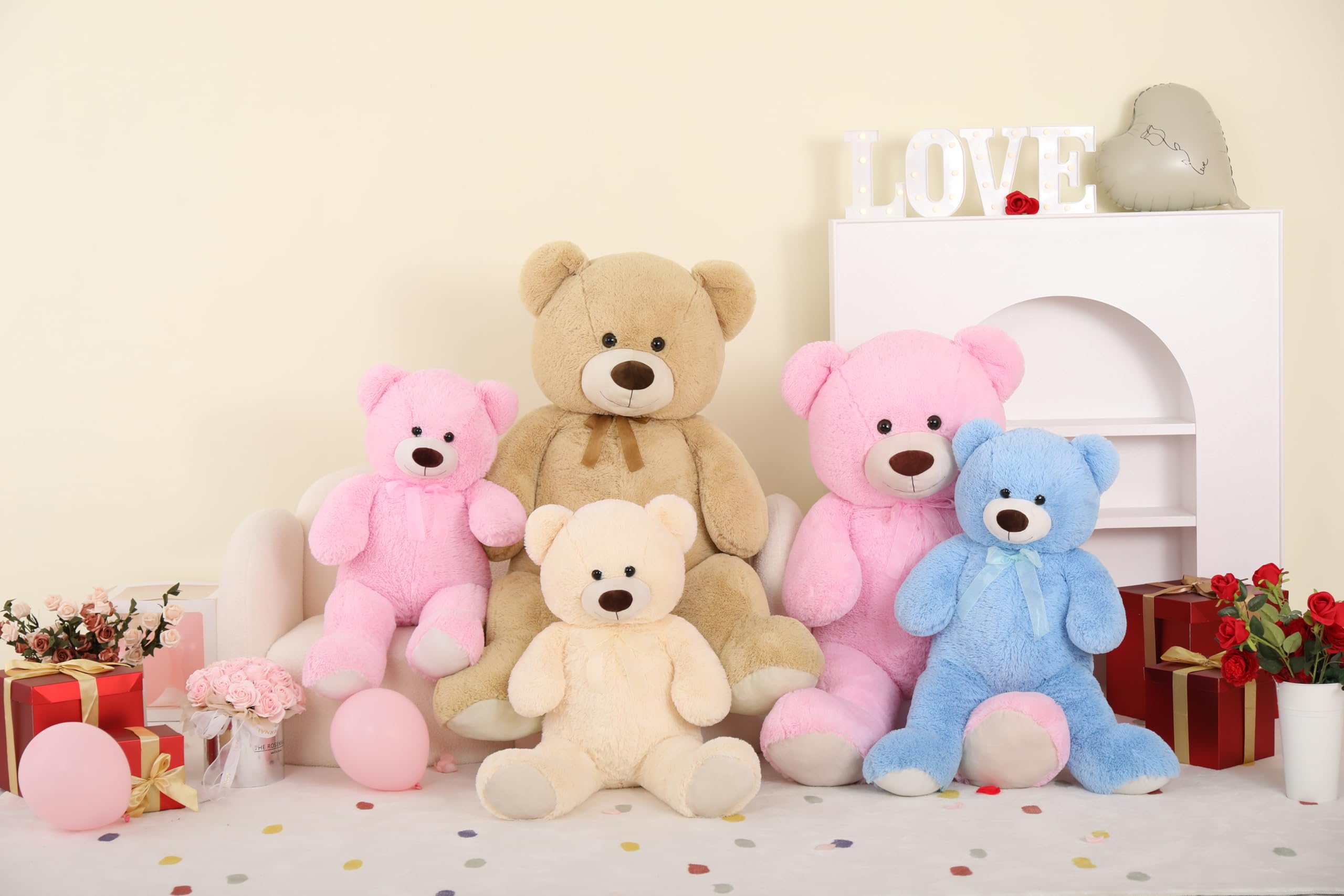 Toys Studio 36 inch Big Teddy Bear Cute Giant Stuffed Animals Soft Plush Bear for Girlfriend Kids, Beige