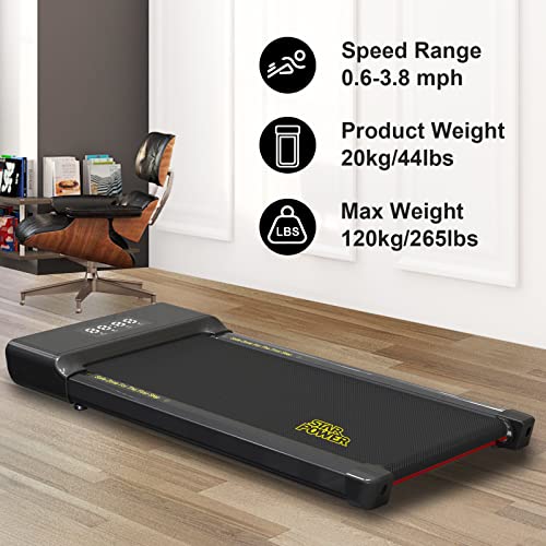 Dpforest Walking Pad, Under Desk Treadmill for WFH, Walking and Jogging, Portable Treadmill with Remote Control, Quiet and Powerful, Installation-Free, Foldable, Wheeled