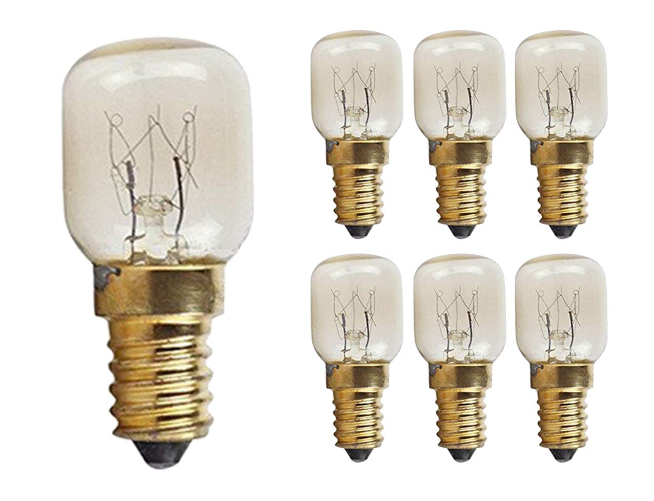 CTKcom 15W E14 Base 4173175 Oven Light Bulbs(6 Pack)- Microwave Light Bulbs 120V Heat Resistant Bulbs 300'C,Warm White Incandescent Light Bulb 360° Beam Angle,110-130V,6 Pcs
