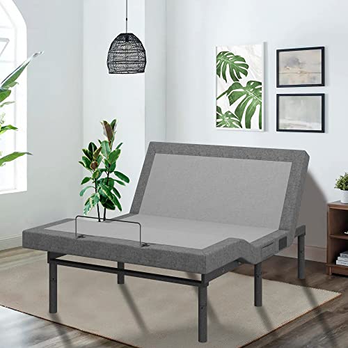 Renanim Adjustable Bed Frame with 12" Mattress Included Electric Massage - USB, Under Bed Light, Luxury Cooling Gel Memory Foam Mattress, App Control, Zero Gravity, Head and Foot Incline Base Twin XL