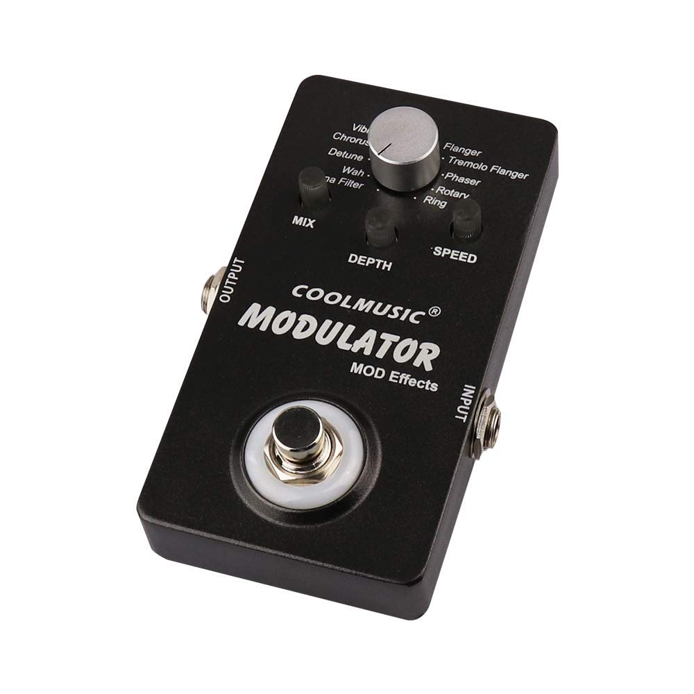 COOLMUSIC A-ME01 Modulator Multi Effects Pedal with 11 Modes Dyna Filter Wah Chorus Tremolo Flanger Phaser Rotary Ring