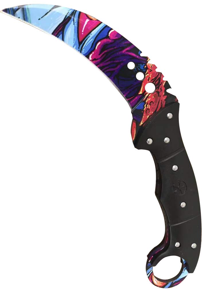 Dashiki-Style New CS GO Claw Knife Pocket Knives with Sheath for Outdoor Activities Hunting Camping Self-Defense Survival in The Wild(Random Texture)