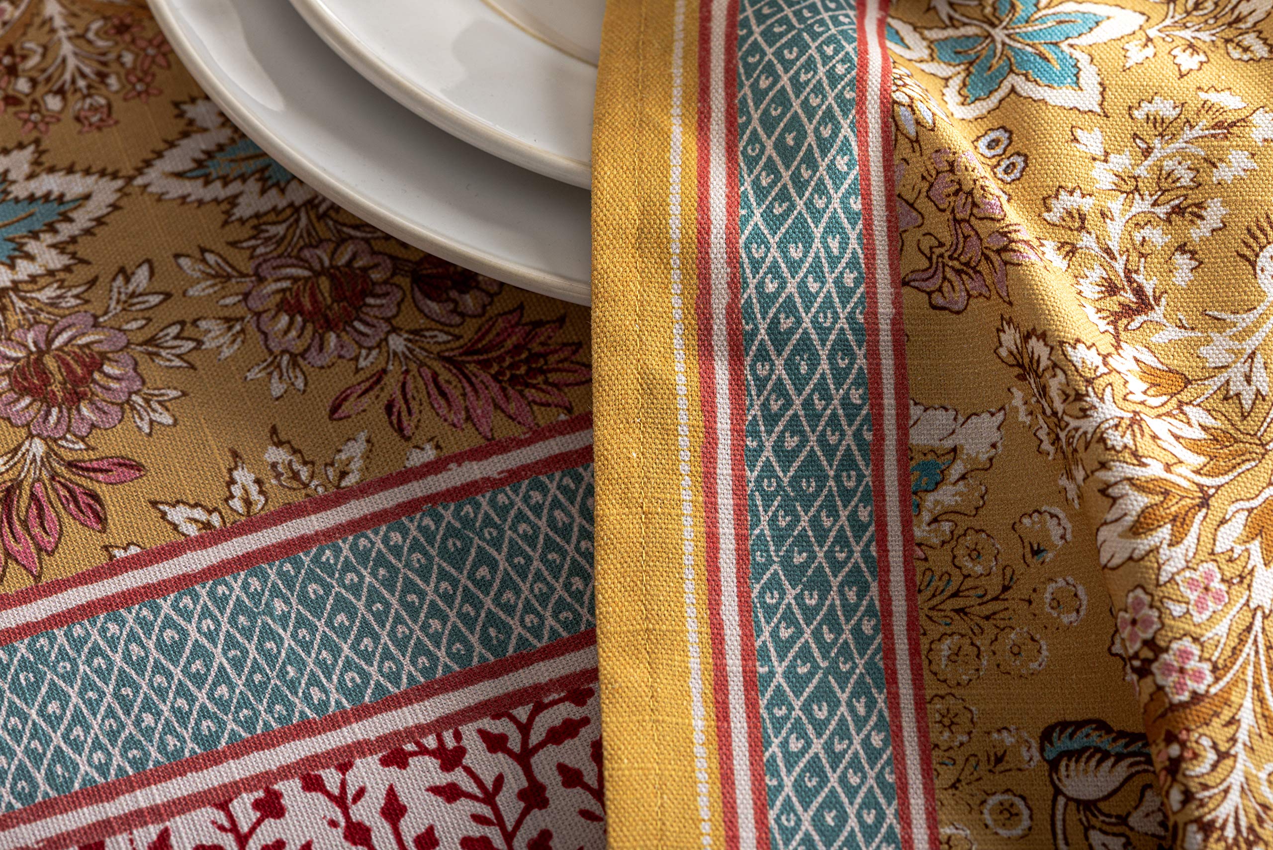 Maison d' Hermine Napkin 100% Cotton Set of 4 Decorative Washable Table Cloth Napkins, Dining, Home, Wedding, Banquet, Buffet, Marquise - Spring/Summer (20”x20”)