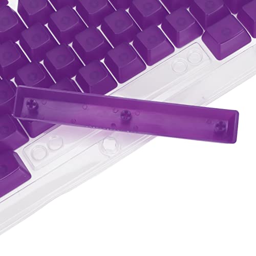 Full 108 Keys Keycaps, OEM Height Pudding DIY Transparent Keycaps Replacement Set for 61/87/104 Keys Mechanical Gaming Keyboard(Purple)
