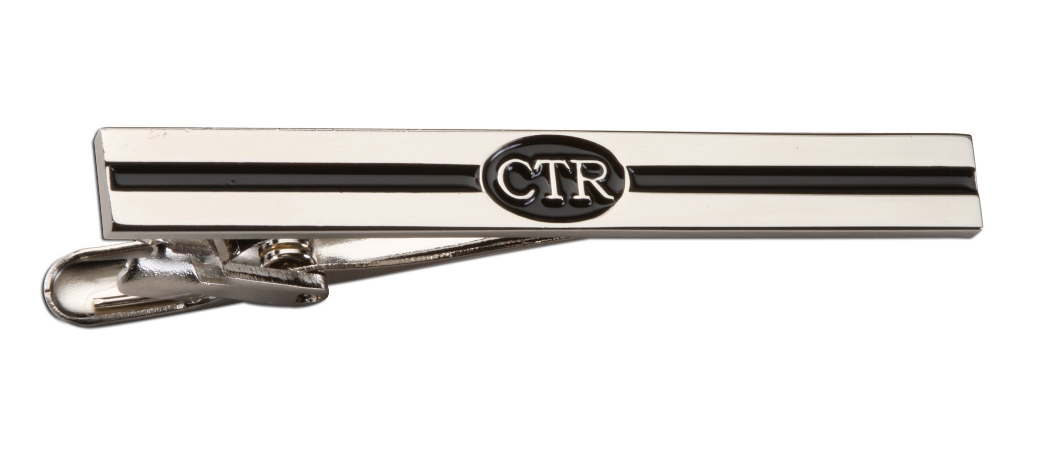 CTR (Choose The Right) Tie Bar for LDS Gift for Baptism (Silver Tone)