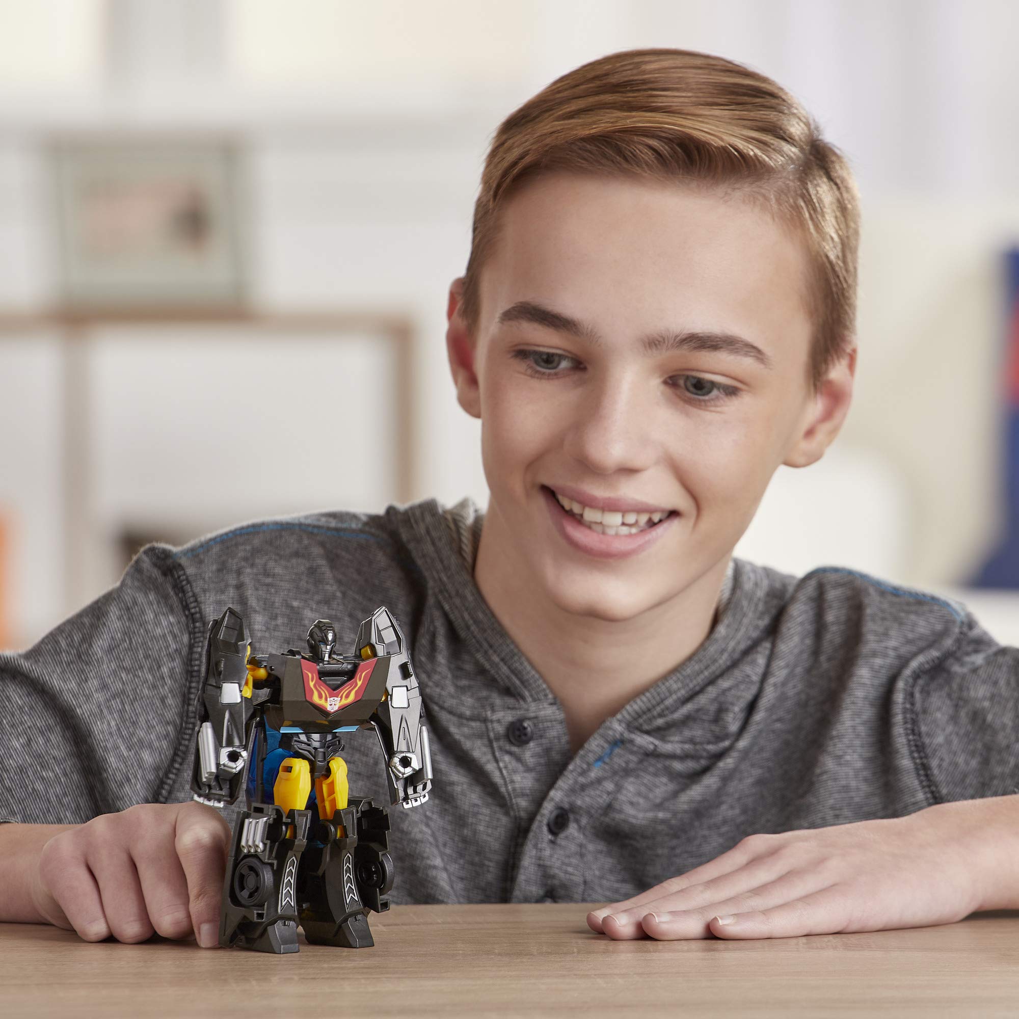 Transformers Bumblebee Cyberverse Adventures Action Attackers Warrior Class Stealth Force Hot Rod Action Figure, Fusion Flame Move, 5.4-inch