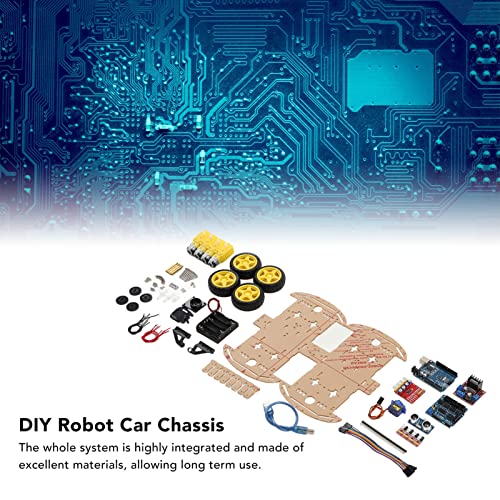 Jopwkuin Robot Car Chassis, Convenient Operation Smart Robot Car Chassis Kit Stable Professional Easy to Assemble for 4WD