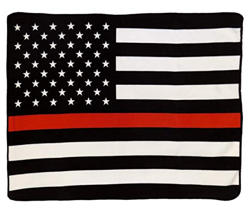 Infinity Republic - Thin Red Line Soft Fleece Throw Blanket - 50x60 Perfect for Living Rooms, bedrooms, Kids' Rooms, Outdoors!