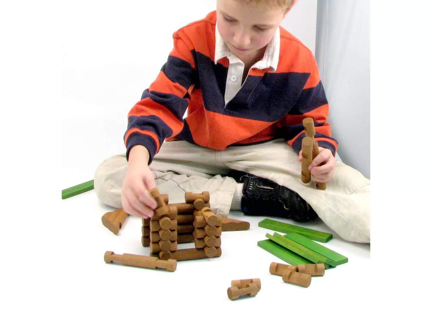 Tumble Tree Timbers Wood Building Set β 450 Pieces. Build Log Cabins. Educational STEM Toy