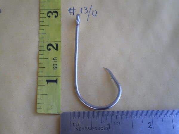 Fishing Tackle Hooks Lures 10 PCS. Stainless Steel Long Shank Circle Hooks, 39977 Size #13/0