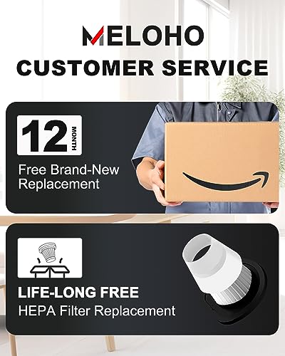 MELOHO Car Vacuum Cleaner High Power, Portable Handheld Vacuum Cordless Rechargeable with Fast Charge Tech, Huge Motor & Large-Capacity Battery, Powerful Wireless Hand Held Vacuum for Pets, Car, Home