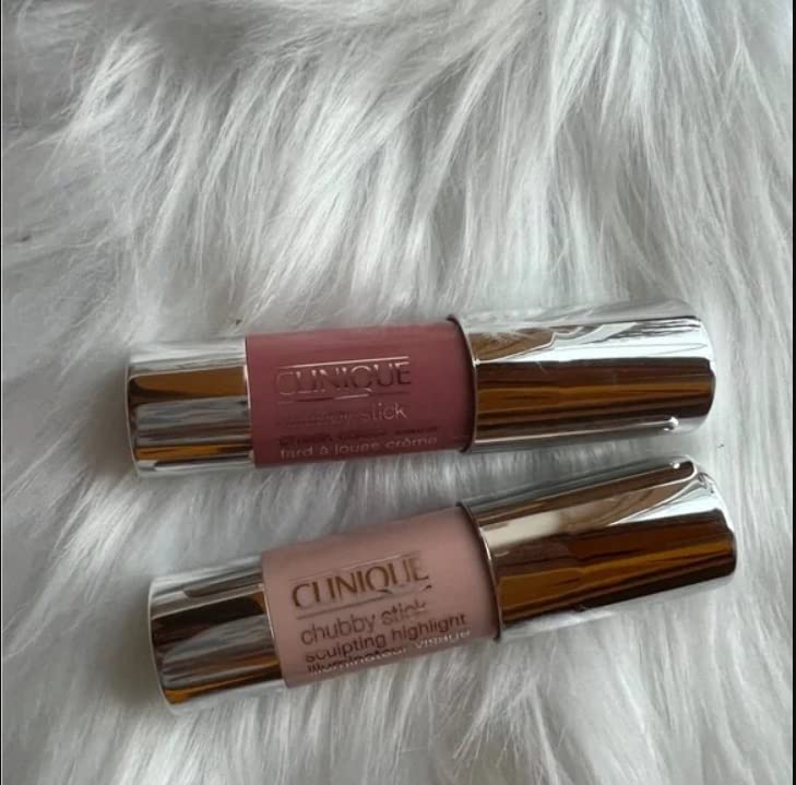 Clinique Chubby Stick Sculpting Highlight Hefty Highlight and Cheek Color Balm Amp'd Up Apple Duo Gift Set