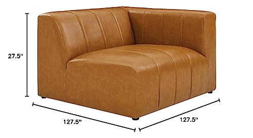 Modway EEI-4532-TAN Bartlett Vegan Leather Vegan Leather 5-Piece Sectional Sofa, Tan