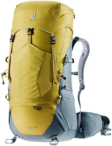 DEUTER Unisex โ Adult's Aircontact Lite 50+10 Trekking Backpack, Turmeric-Teal, 60 L