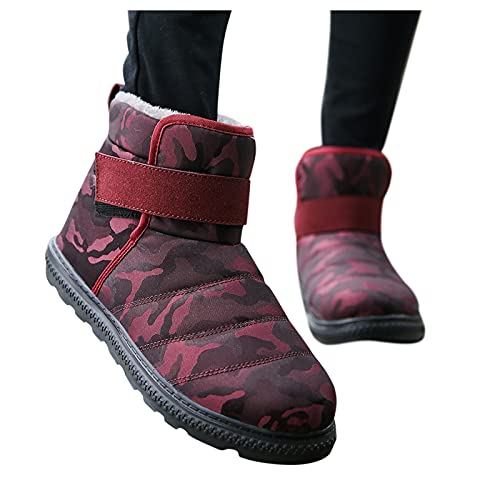 FASDNENDYS Bootie Outdoor Ankle Boys Shoes Short Boots for Mens Shoes Lovers Winter Snow Boots Men Size 14 Red