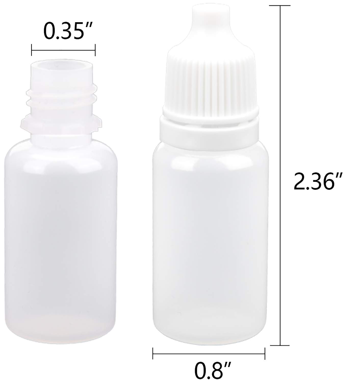 Nicunom 150 Pack Plastic Dropper Bottle, 10ml Clear Empty Squeezable Drop Bottles Essential Oil Bottle Containers Eye Liquid Dropper with Cap