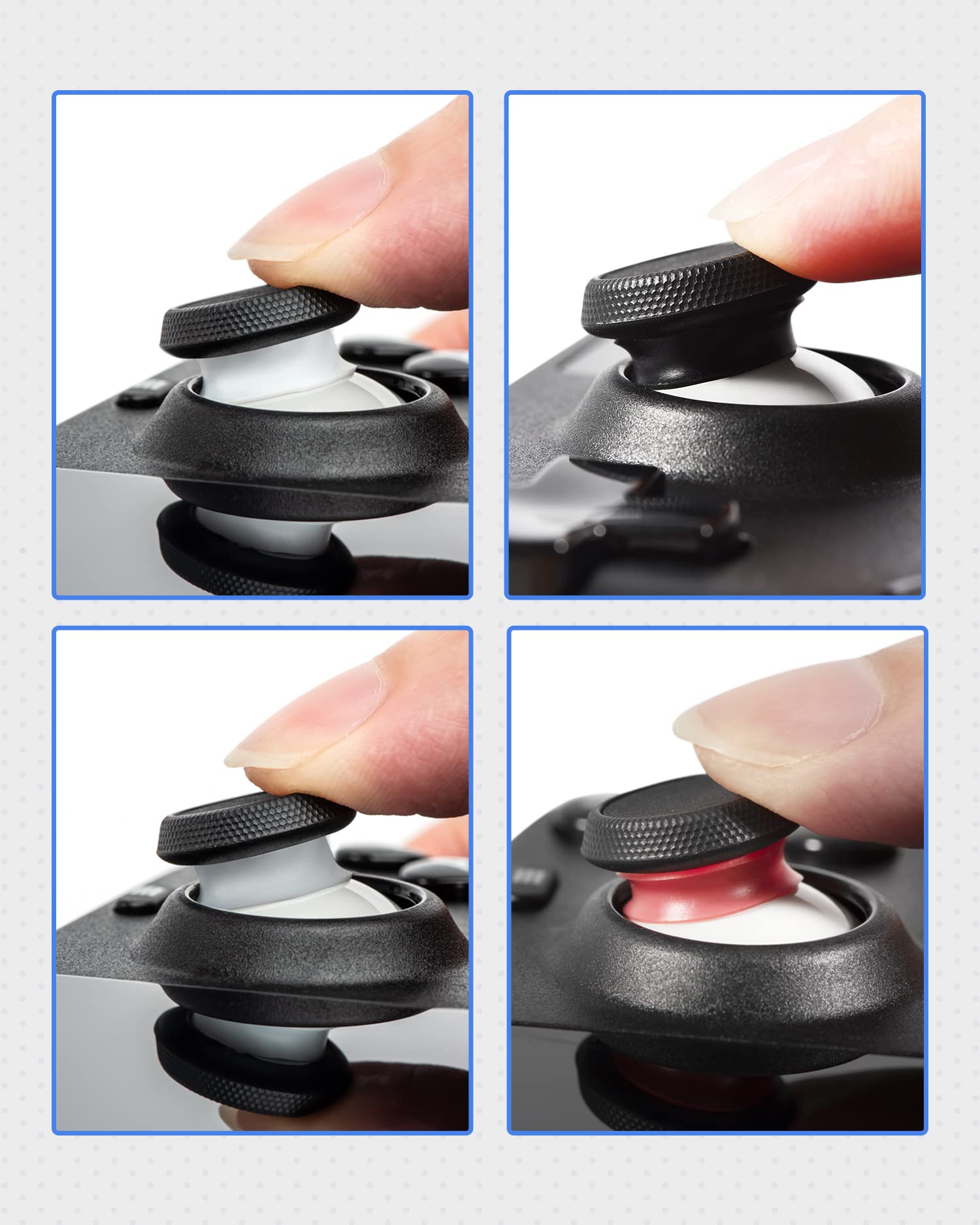DEVASO 24 Pcs Joystick Protectors, Silicone Elastic Joystick Protective Ring, Reduce Noise, Invisible Protection, Controller Accessories for Steam Deck/Switch/Xbox/ROG Ally/PS5/PS4/PS VR2