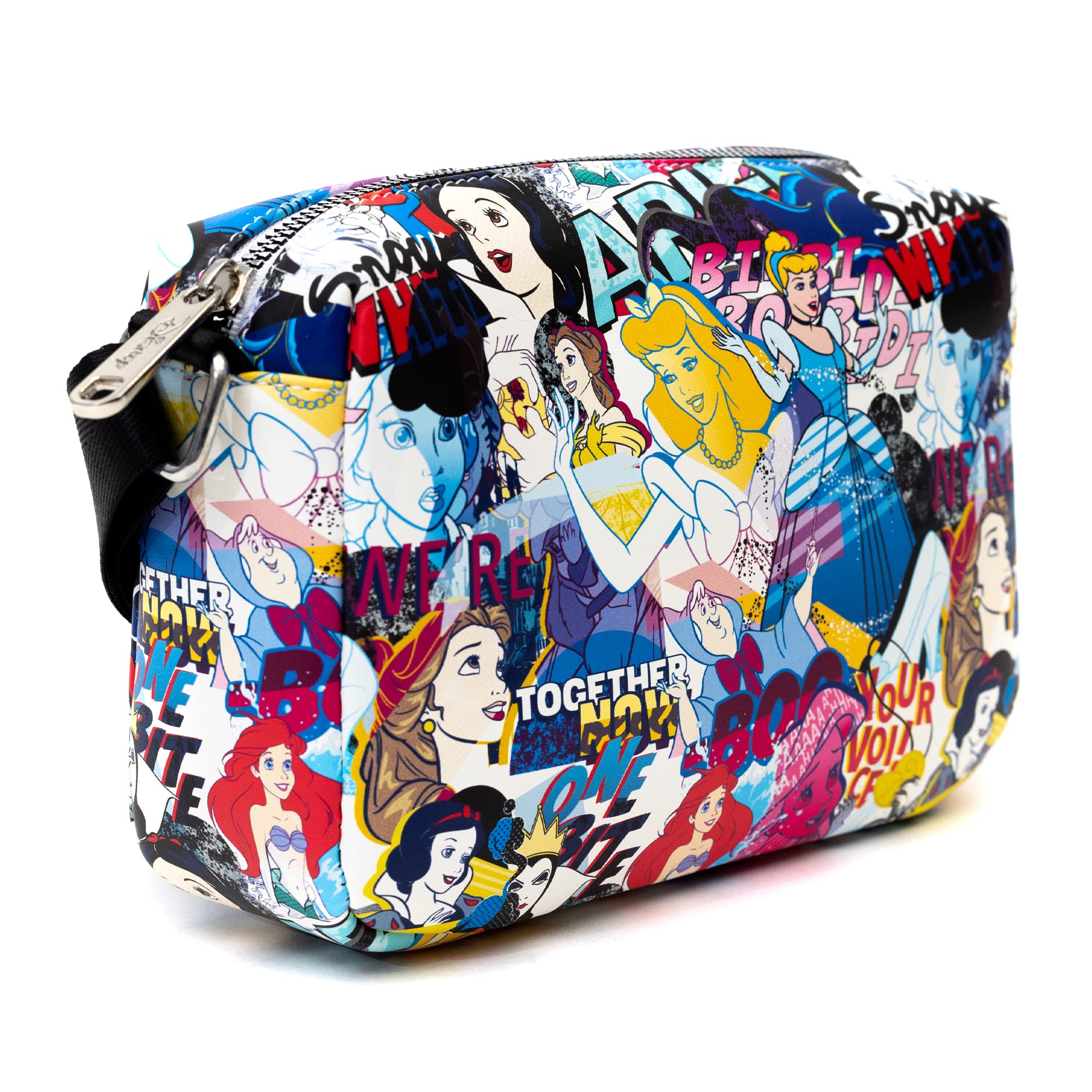 Disney Bag, Cross Body, Rectangle, Disney Princess and Villains Pop Art Poses Stacked Collage, Vegan Leather