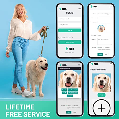 Personalized Dog Tag QR Code Pet ID Tags Online Profile Modifiable, Scan QR Receive Instant Pet Location Alert Email - Red S