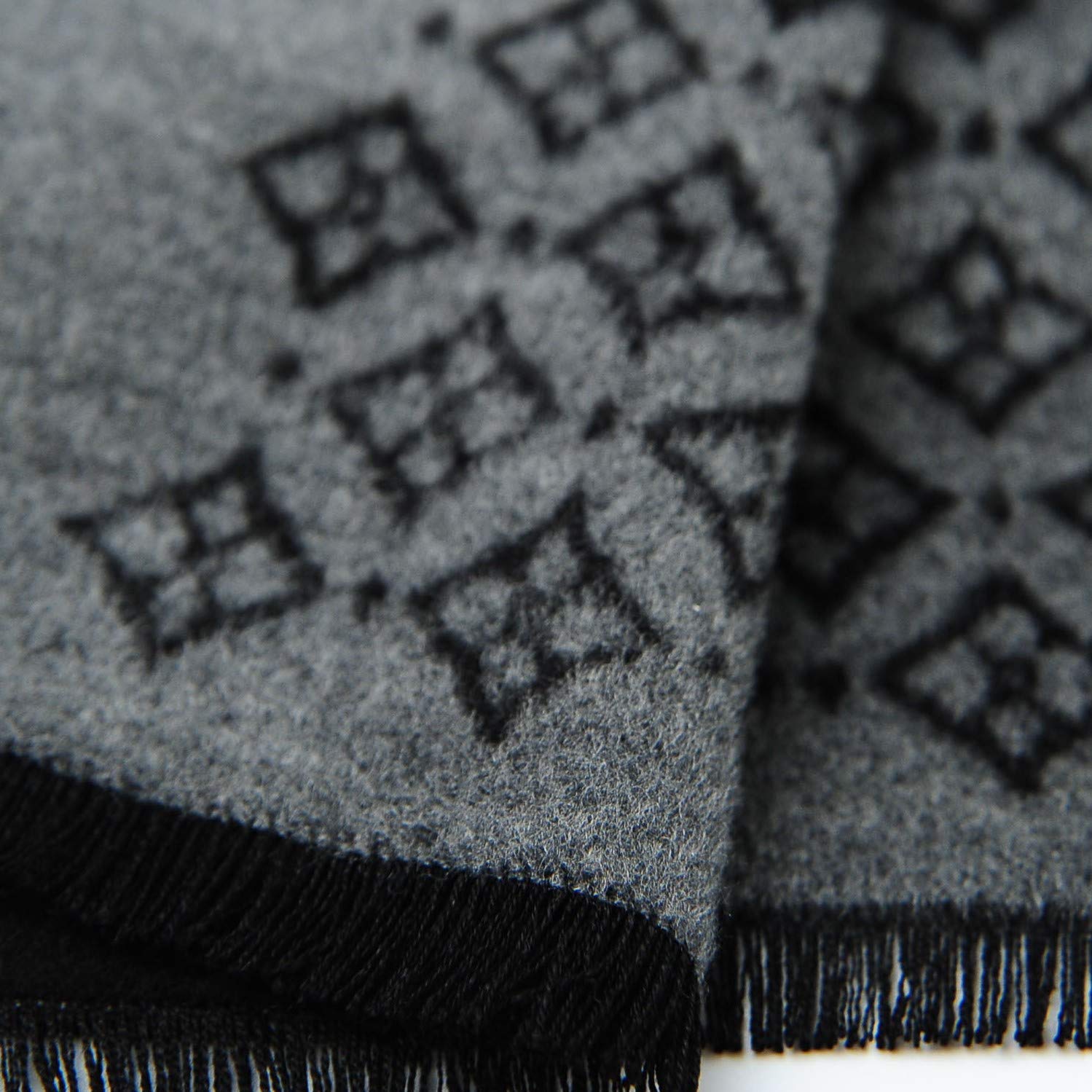 CUDDLE DREAMS Men's Silk Scarves, 100% Mulberry Silk Brushed, Luxuriously Soft (Diamond Black)