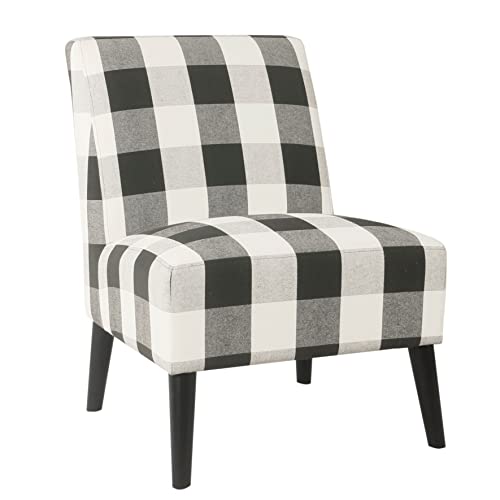HomePop Modern Armless Dining Accent Chair, Black