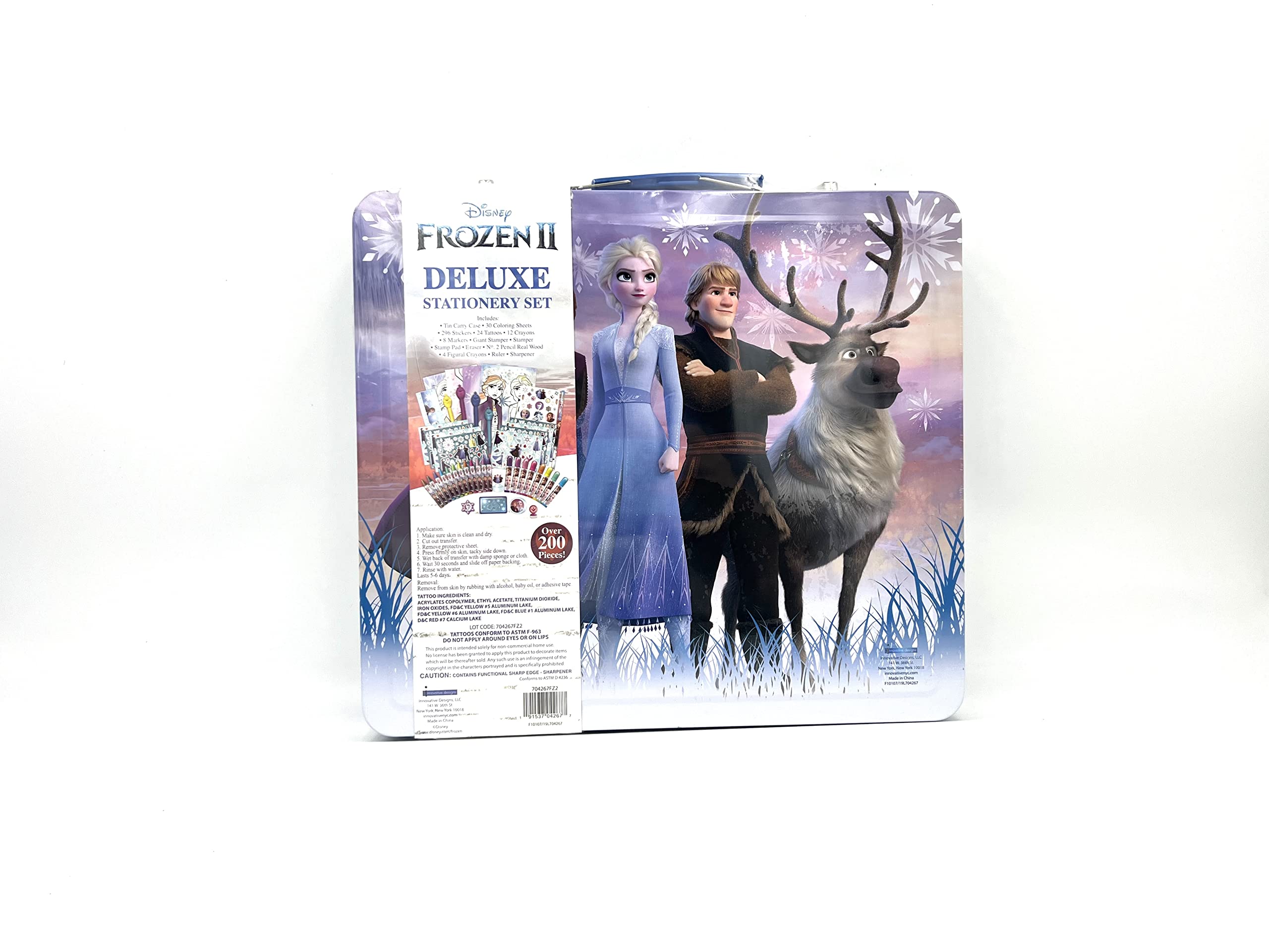 Disney Frozen 2 Kids Coloring Activity Set with Carrying Tin- Deluxe - Coloring Sheets, Tattoos, Stickers, & Art Supplies