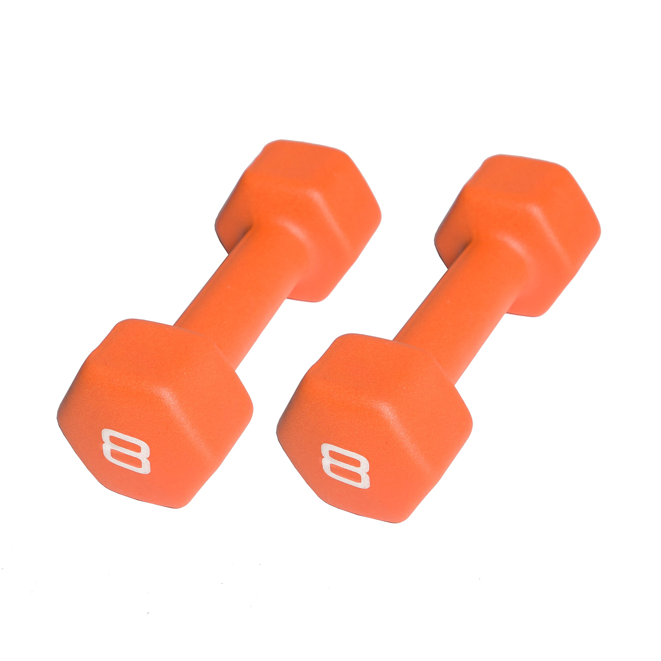 CAP Barbell Neoprene Coated Dumbbell (Pair), 8 lb., Orange