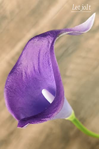 Letjolt Calla Lily Purple Artificial Flowers 12Pcs Table Flower Decor Faux Calla Lilies Bouquet for Wedding Bride Shower Home Decoration, Purple