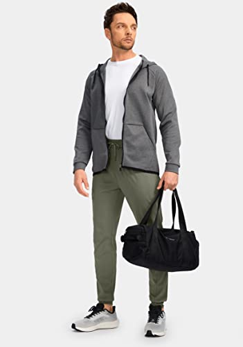Men's Joggers with Zipper Pockets Stretch Tapered Sweatpants Athletic Pants for Men Workout Running Gym(Sage Green, XL)