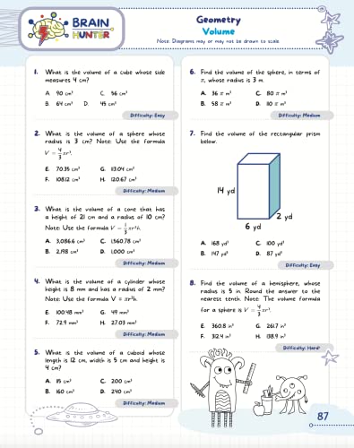 Math Practice Workbook Grades 6-8: 1000+ Questions You Need to Kill in Middle School by Brain Hunter Prep (Arithmetic, Algebra, Geometry, Measurement, ... more in Kill It Series by Brain Hunter Prep)