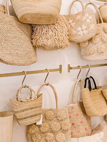 HomeyHandcraft 8 Pack 6 Inch Rattan S Hooks for Hanging, Hangers S Shaped Hooks for Bags, Clothes, Plants, Utensils, Cups, Mugs, Pans, Pots, Kitchenware
